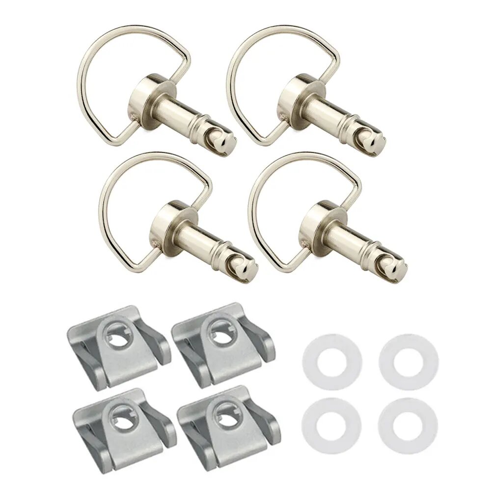 Универсальный быстросъемный D-образный зажим (19 мм) для крепления обтекателей мотоциклов и скутеров (Suzuki, Ducati, Aprilia) для бездорожья и гонок 4pcs Silver