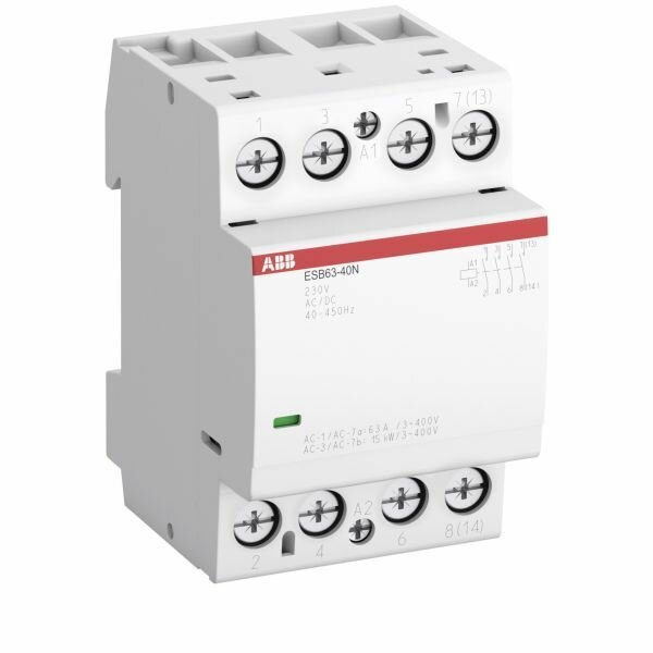 Контактор ABB ESB63-20N-06 модульный (63А АС-1, 2НО), катушка 230В AC/DC, 1SAE351111R0620