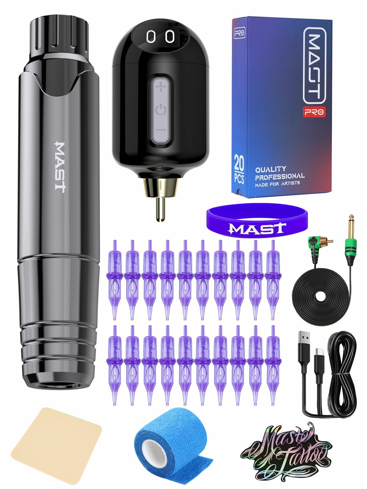 Тату набор, полное оборудование Новый дизайн Mast P10 Комплект беспроводной ручки с игольчатым питанием
