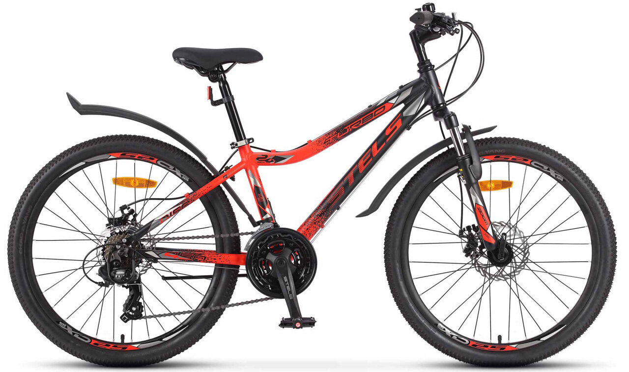 Подростковый велосипед Stels Turbo 450 MD Z010 (2025) 24 Черно-красный (125-140 см)