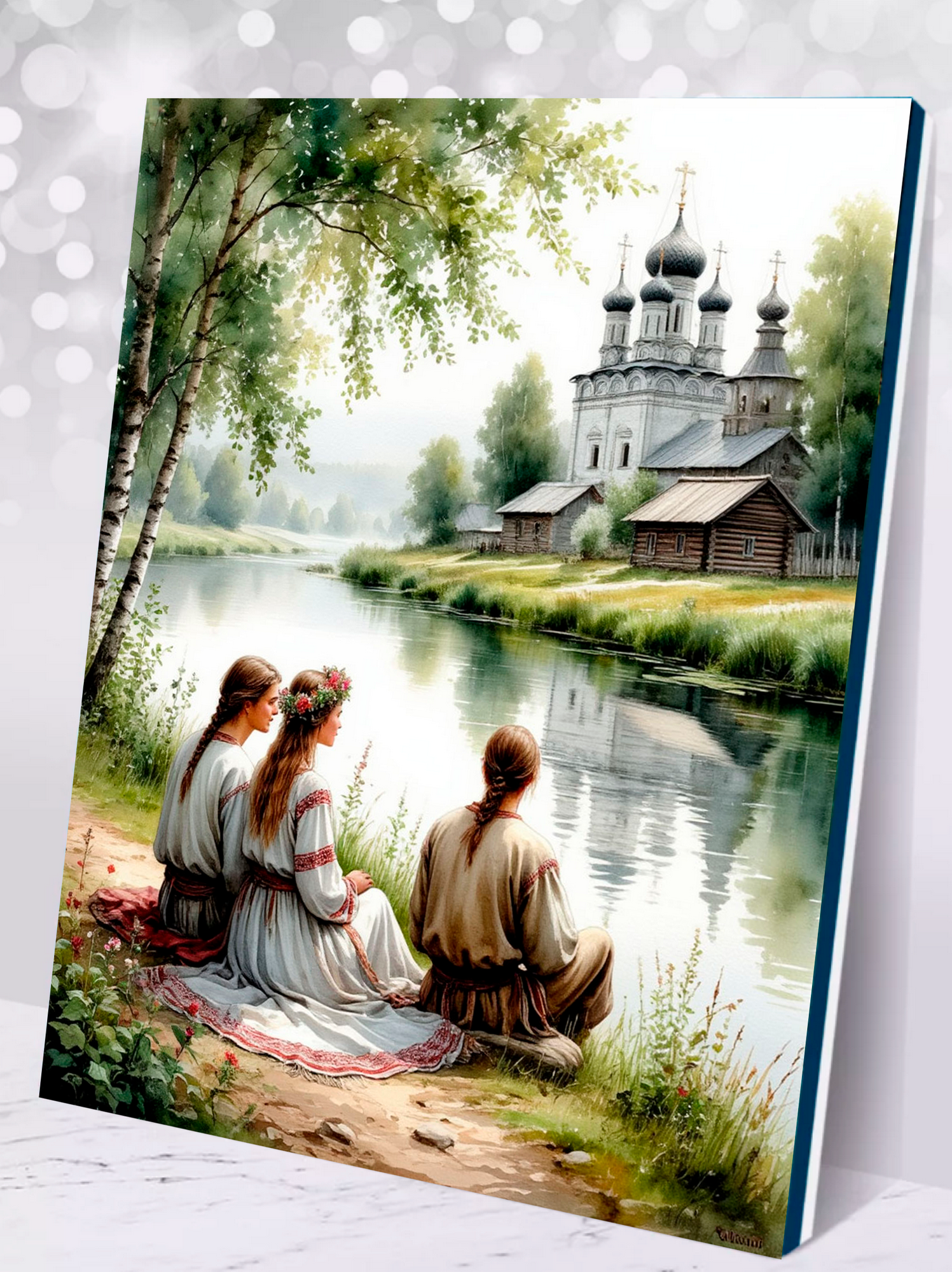 Картина по номерам Белая церковь 40х50 см, хлопковый холст на подрамнике, акрил, Hobby Home