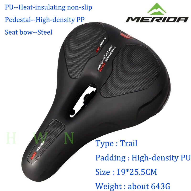 MERIDA Trail седло, черное, B-red T-type