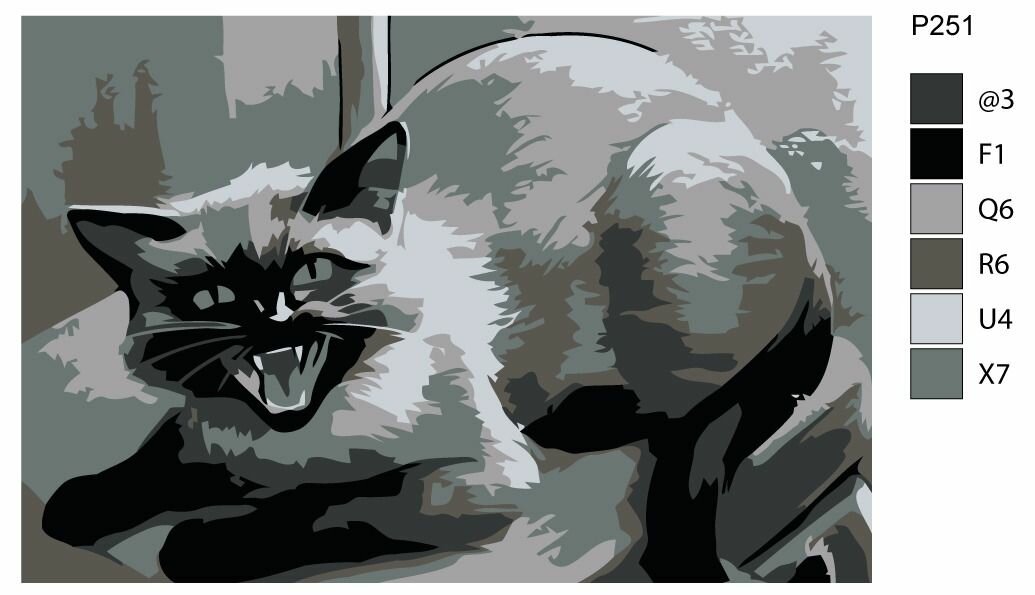 Детская картина по номерам P251 "Игра Tiny Bunny (Зайчик). Сиамская кошка Джоанна" 30x20