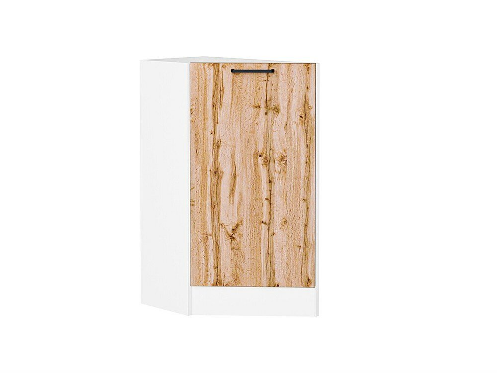 VVT Шкаф нижний торцевой Флэт Белый, Wotan Oak 2S В*Ш*Г 816*296*552, фасад ЛДСП Wotan Oak 2S, корпус Белый Wotan Oak 2S