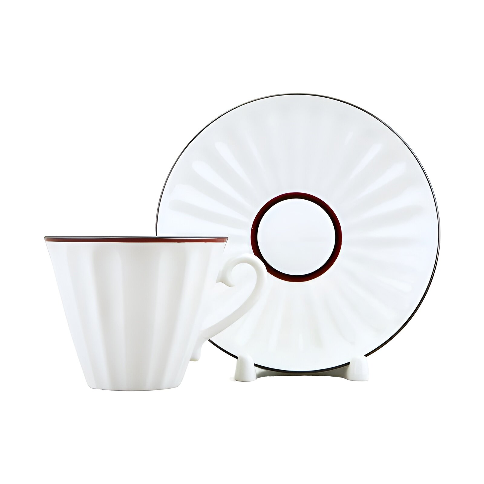 Чайная пара Императорский фарфоровый завод ИФЗ ф. Лучистая "Художественная отводка1" 220 мл.