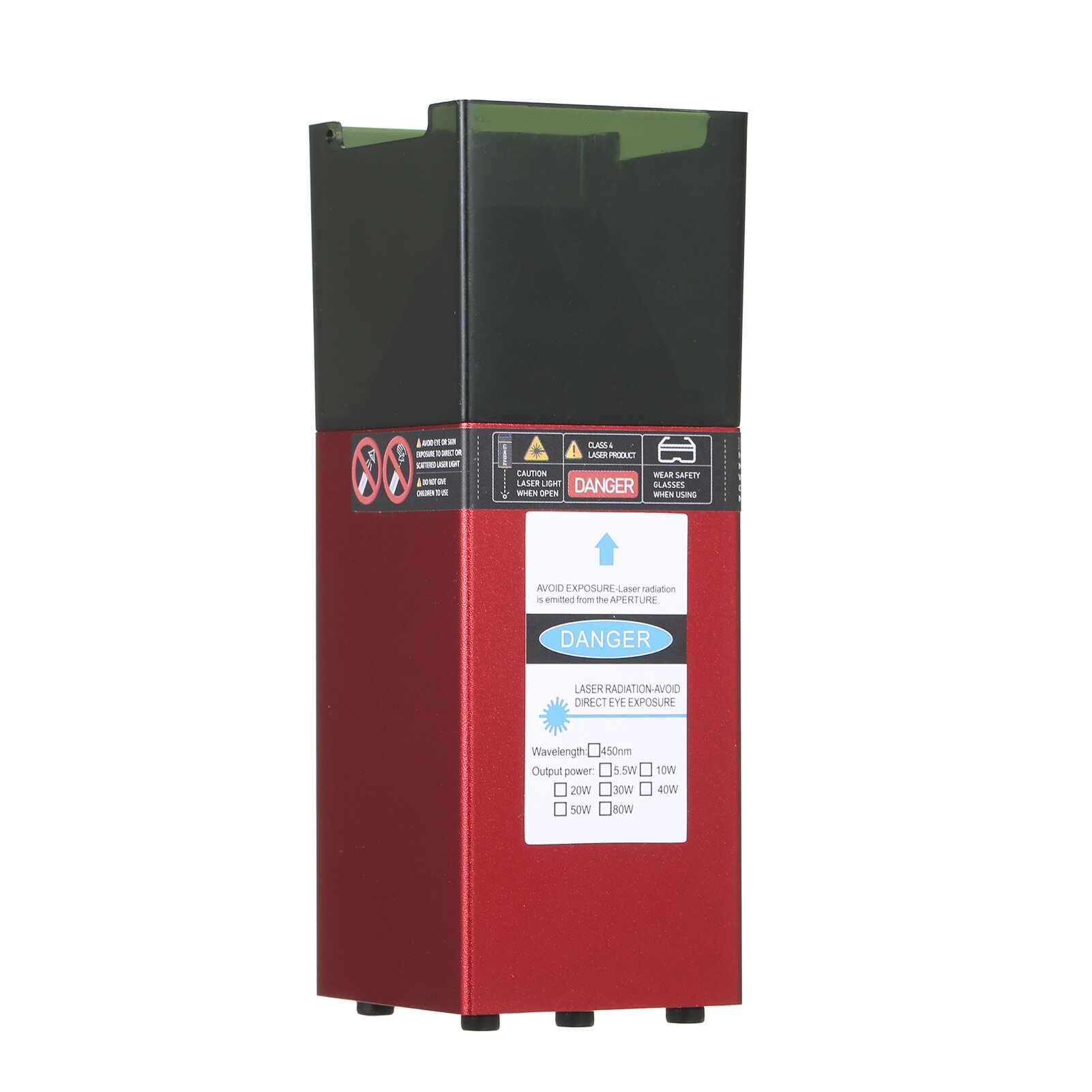 Лазерный модуль 450 нм 80 Вт с фиксированной длиной гравировальной головки, высокоскоростной гравировальный станок, резак, 3D-принтер, ЧПУ-фрезер для рукоделия, резки дерева, кожи, ткани, бумаги.