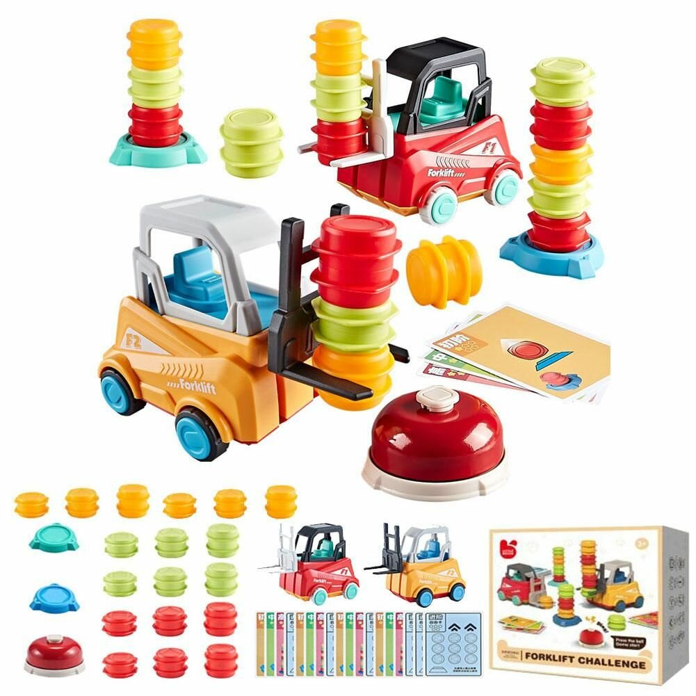 Игрушка-каталка "Сумасшедшие вилочные погрузчики", с колокольчиком, для развития, от 3 лет