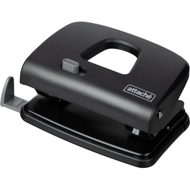 Дырокол Attache Perform до 25 листов, блокиратор, линейка, пластик, черный 1866802 3928