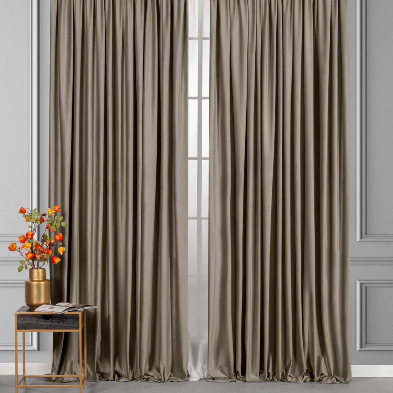 Daily by T Вилен Штора на ленте 200х270 см полиэстер коричневый для интерьера дома