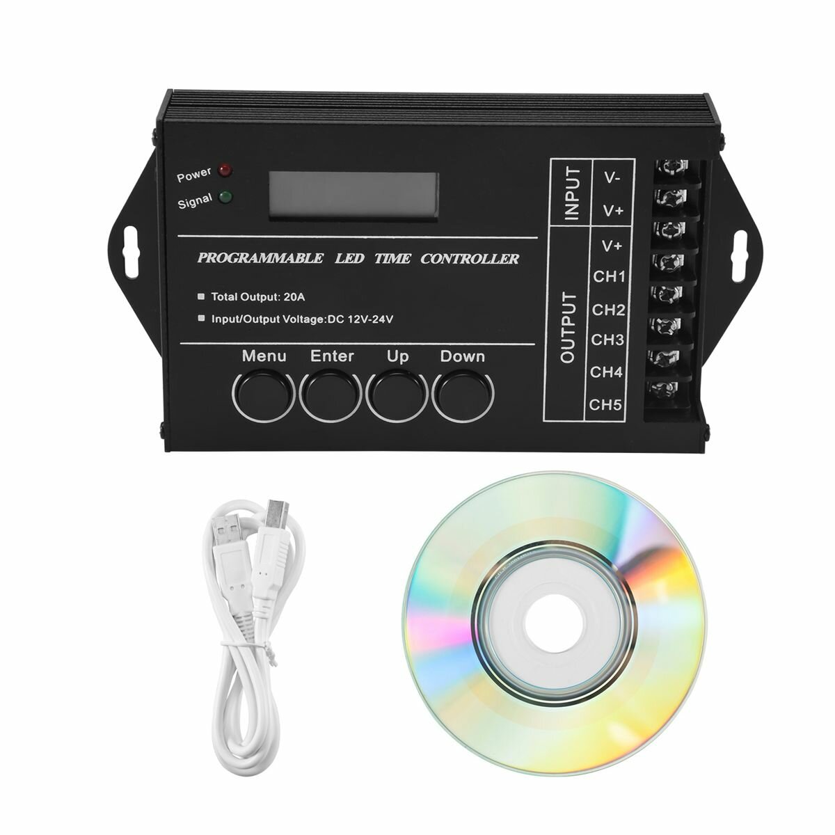 (W Z U F)TC420 Программируемый по времени светодиодный контроллер RGB DC12V-24V 5-канальный светодиодный диммер с таймером-Праздничные подарки