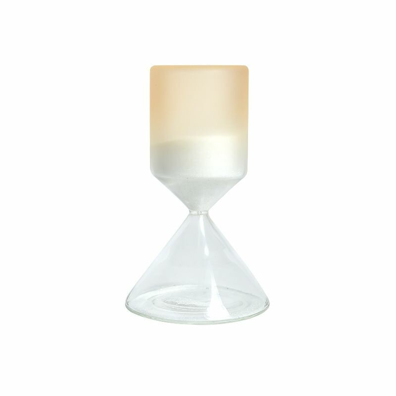 Стильные изделия в современном стиле с фигурками песочных часов и водяных часов в синем и оранжевом цвете