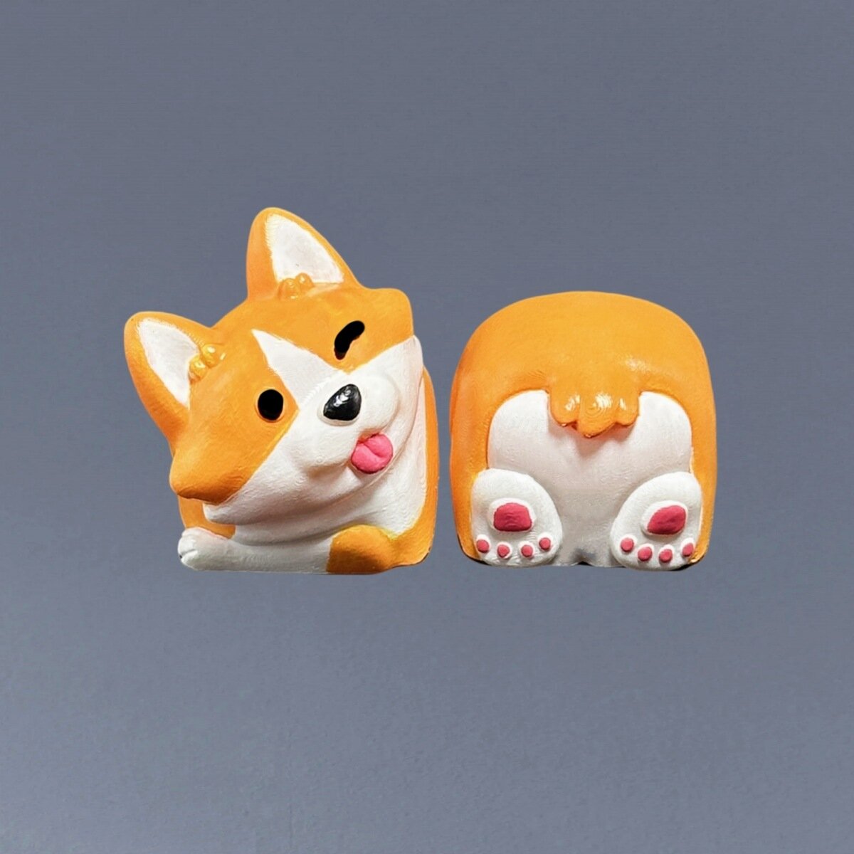 Накладка для ключей "Corgi Butt Shiba Inu", ручная роспись, трехмерная, желтая