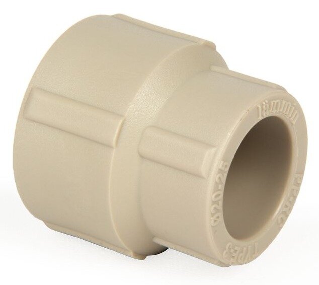 Муфта переходная Lammin / Ламмин внутренняя, полипропиленовая, серая, диаметр 25×20мм / фитинги