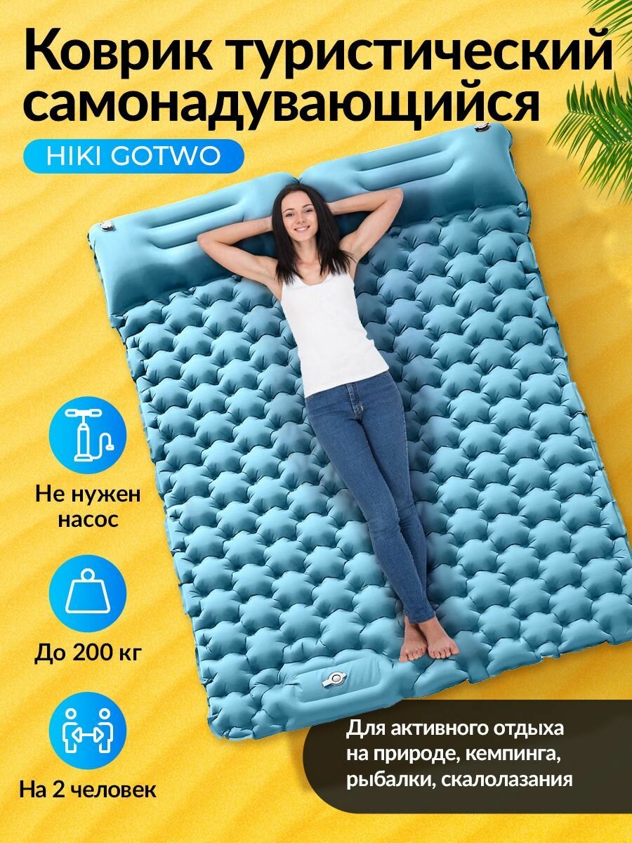 Коврик туристический Hiki GoTwo самонадувающийся на 2 человек -hj