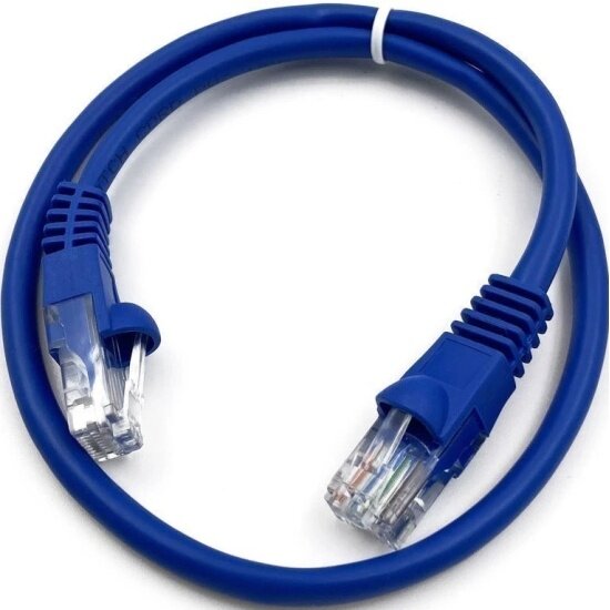 Патч-корд Buro UTP 4 пары cat.5E CCA molded 1м голубой (UTP-5E-1M-BL)