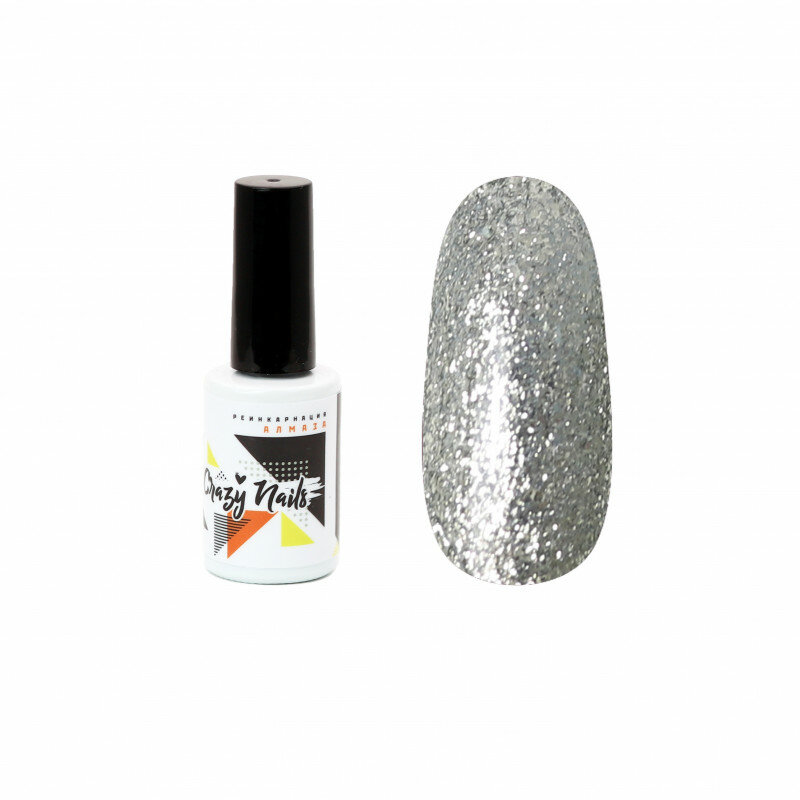 Гель-лак Crazy Nails, Коллекция "Звезда в шоке", цвет "Реинкарнация алмаза", 10мл.