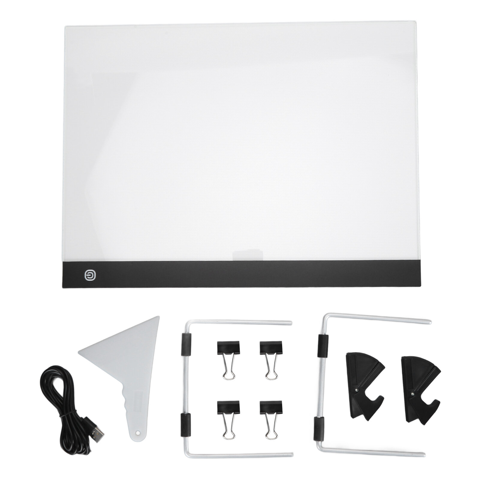 Световой планшет A3 для стразарта с USBпитанием, регулируемой яркостью, съемной подставкой и зажимам