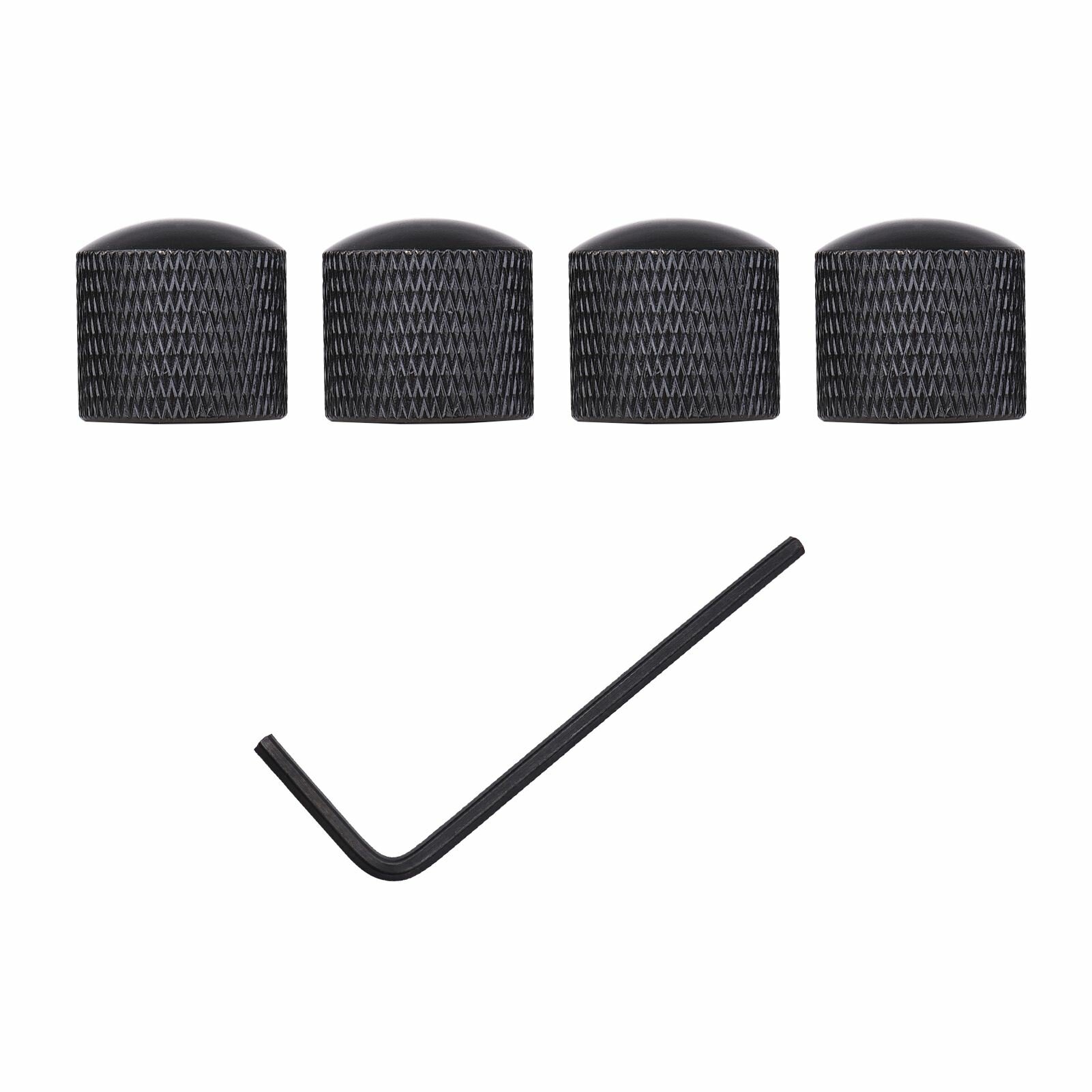 Набор из 4 металлических купольных ручек регулировки громкости и тембра с внутренним шестигранным ключом для электрогитары и бас-гитары.