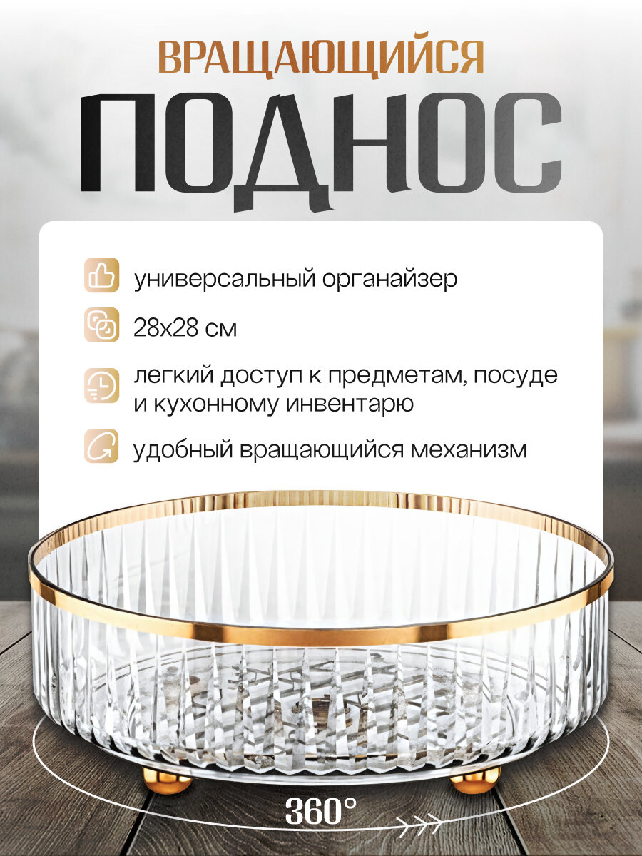 Поднос Serveware 28х28, вращающийся