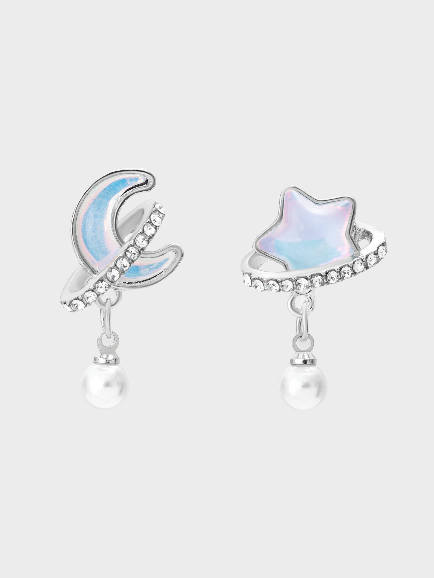 Серьги пусеты, жемчуг имитация, эмаль