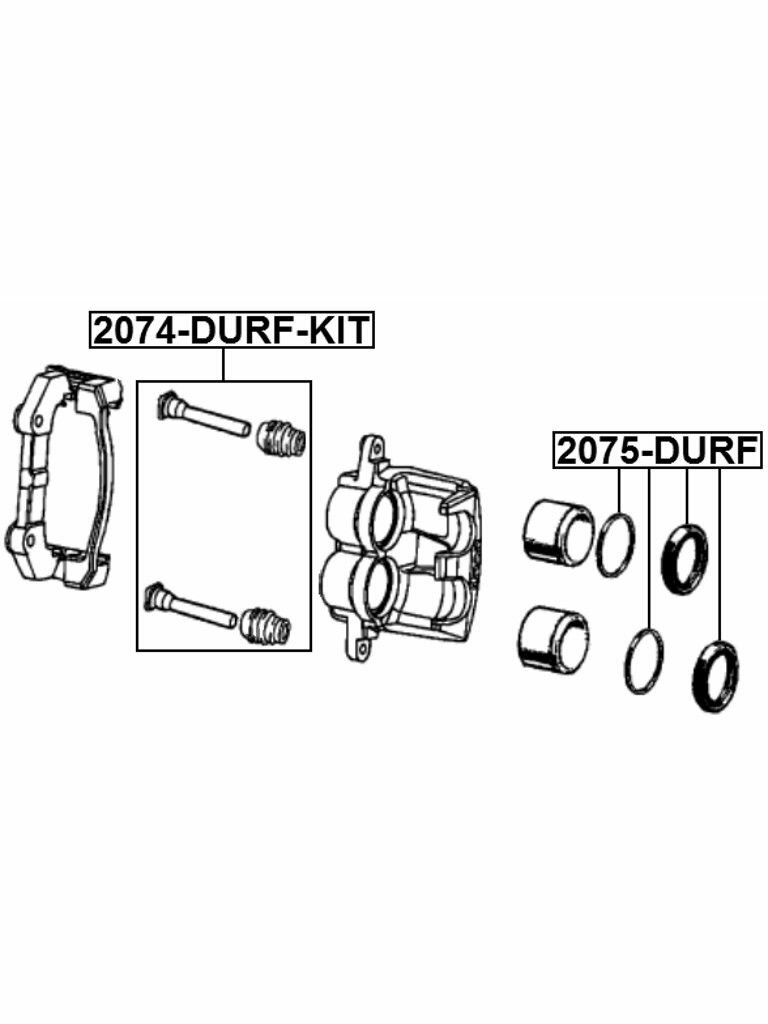 Втулка направляющая суппорта тормозного переднего комплект JEEP, MERCEDES BENZ, DODGE, AUDI, VOLKSWAGEN 2074-DURF-KIT FEBEST.