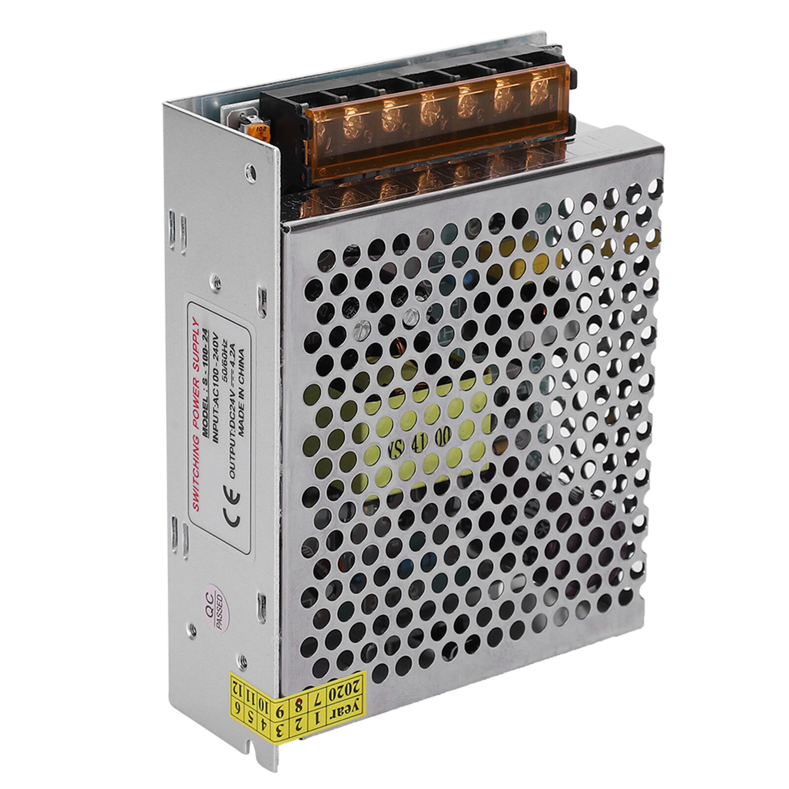 Адаптер драйвера источника питания из алюминиевого сплава, 24 В постоянного тока, светодиодная лента для экрана, 3D-принтер (S-100-24 (24 В, 4,2 А, 100 Вт) AC100-240 В)