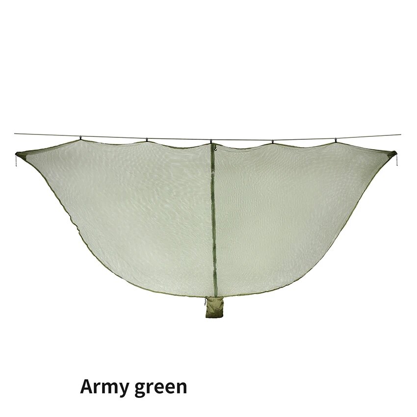 Нейлоновая сетка для гамака, 210T, с сумкой на шнурке, веревкой 6 метров, двусторонняя молния, москитная сетка для гамака, Болотный