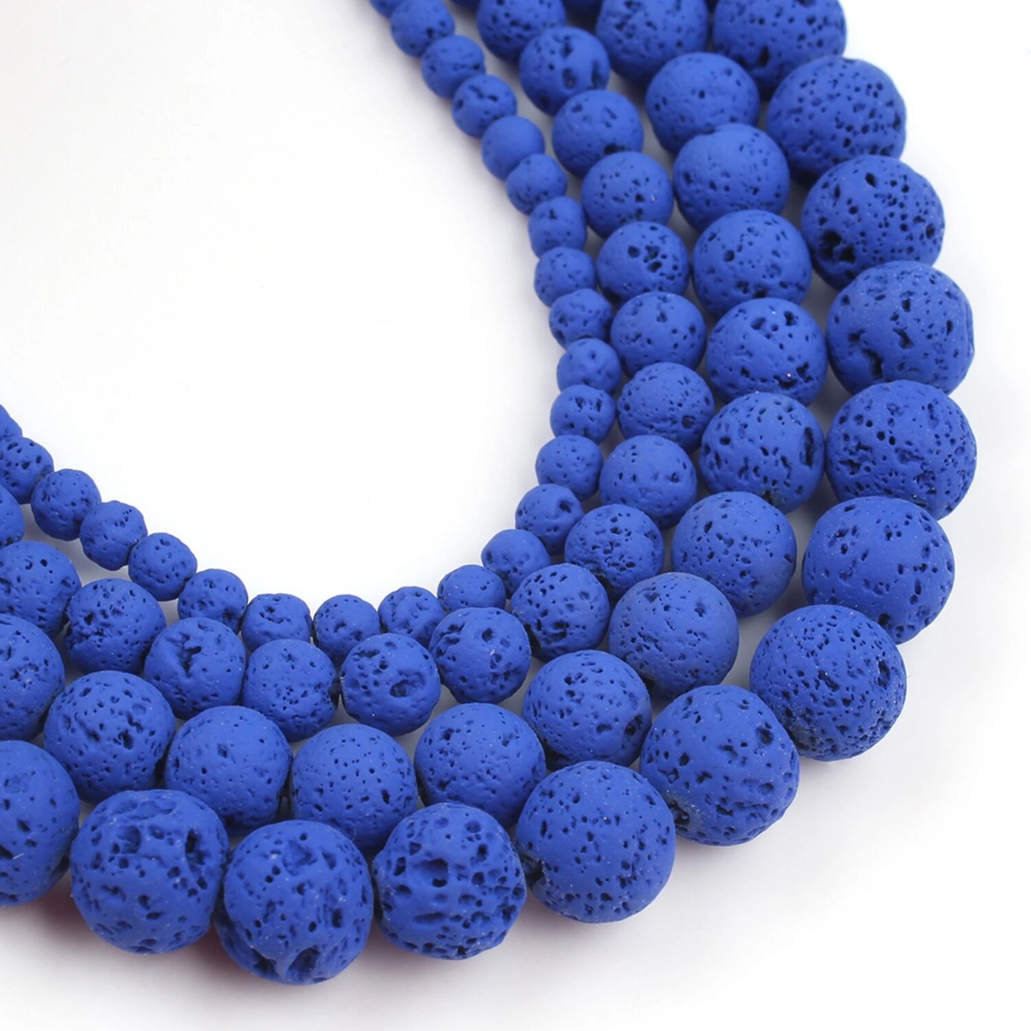 Бусины из натурального камня NPCXSZ, синие, Темно-синий, 10mm about 36pcs, Rubber volcanic