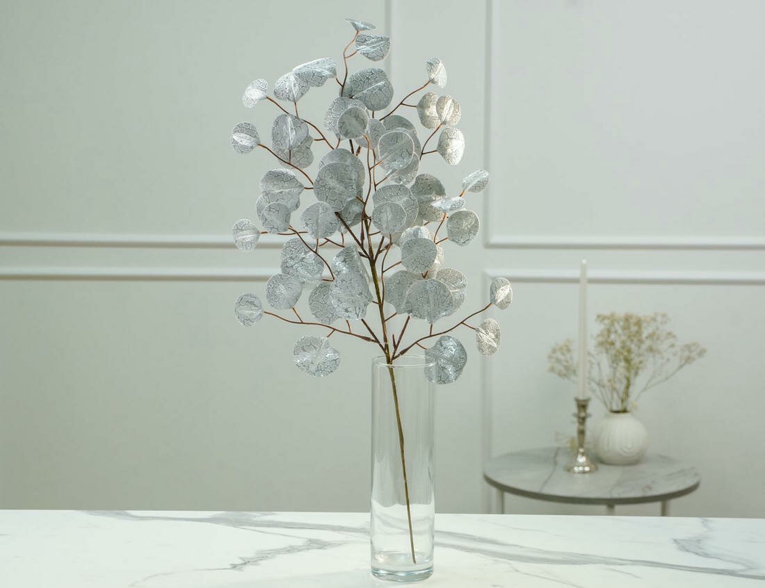 Декоративная ветка, серебряная, 72 см, Kaemingk