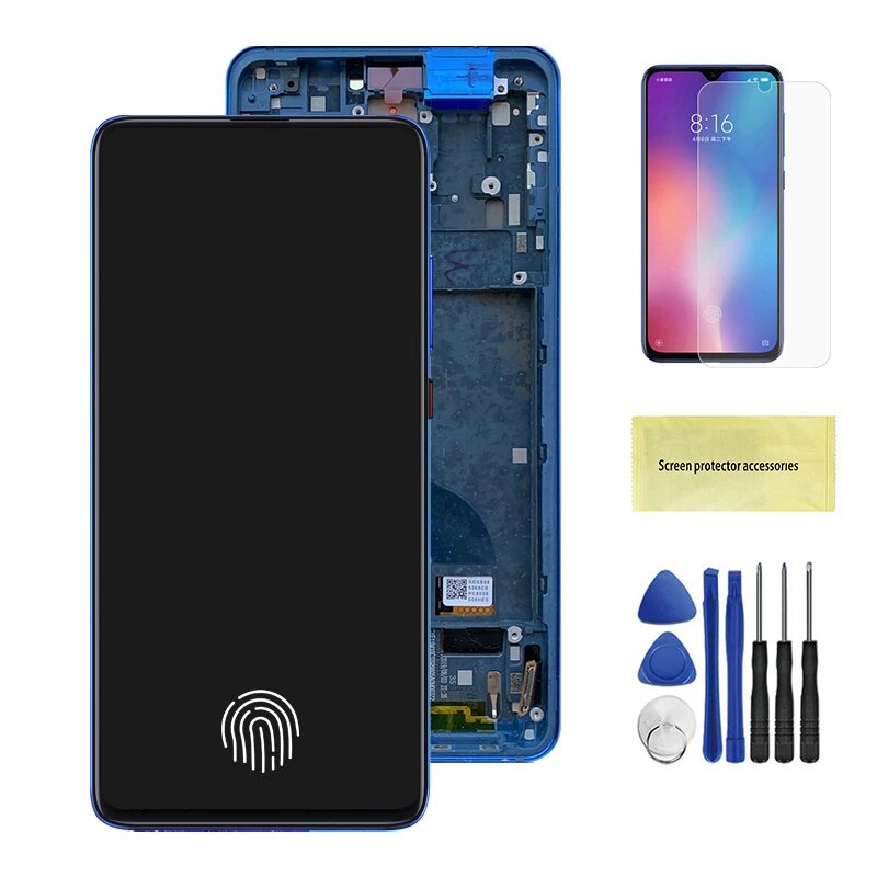 Протестировано для Xiaomi Mi 9T/Mi 9T Pro AMOLED для Redmi K20/K20 Pro M1903F10G ЖК-дисплей, сменный преобразователь сенсорного экрана в сборе AMOLED Blue Frame