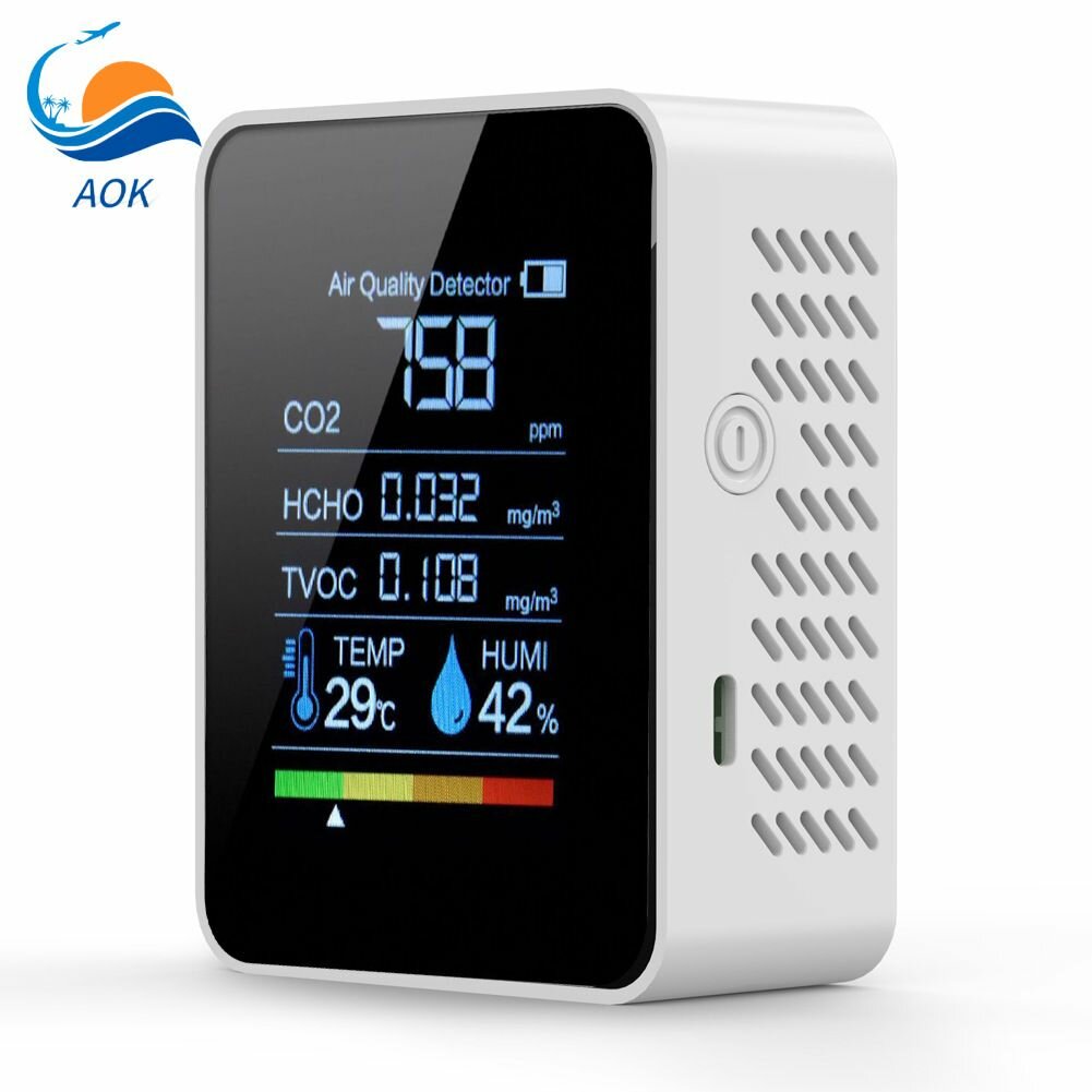 Пять в одном CO2, формальдегид HCHO, TVOC, датчик температуры, влажности углекислого газа