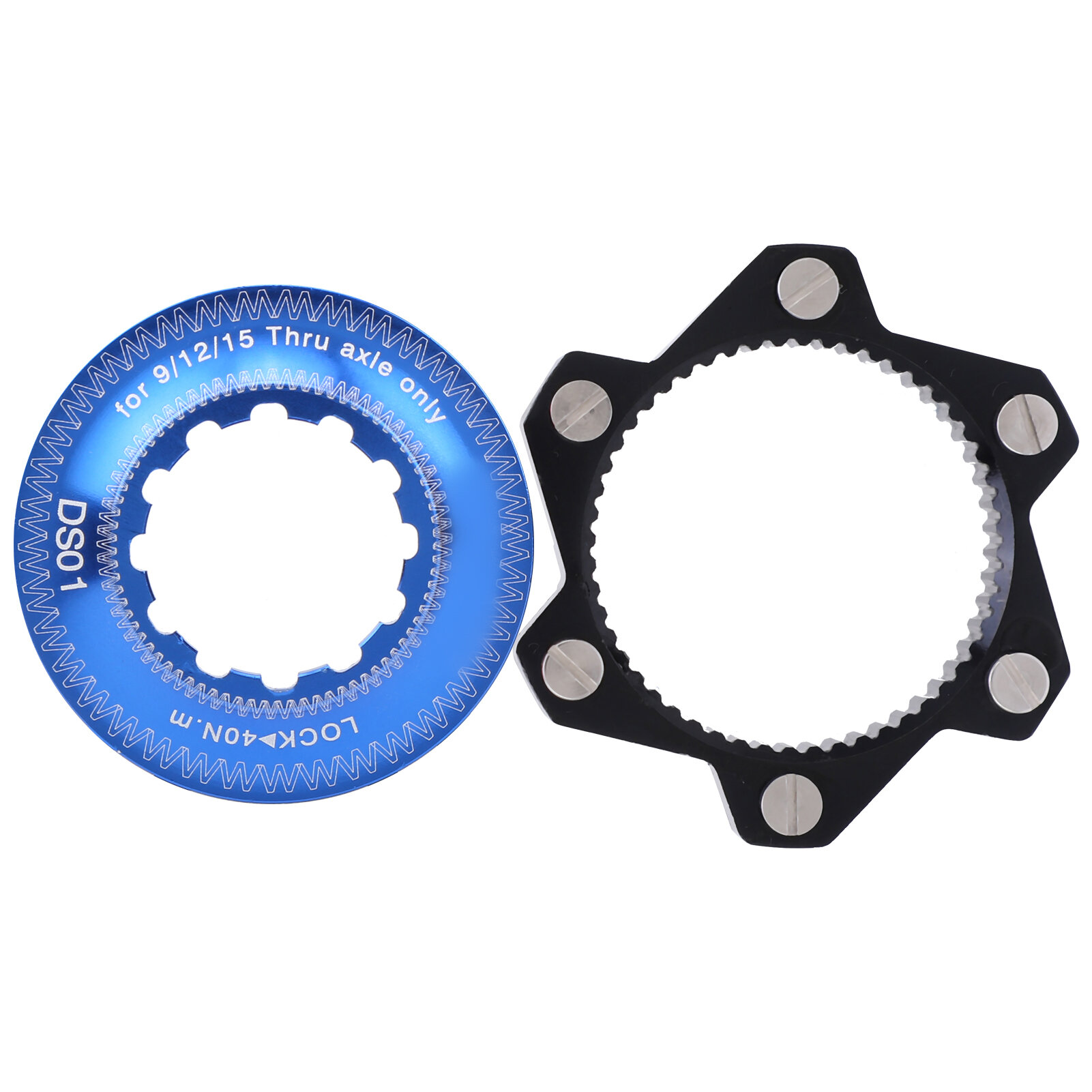 Адаптер центрального замка, 6 болтов, для установки центрального дискового тормозного диска на горный велосипед (черный, синий).