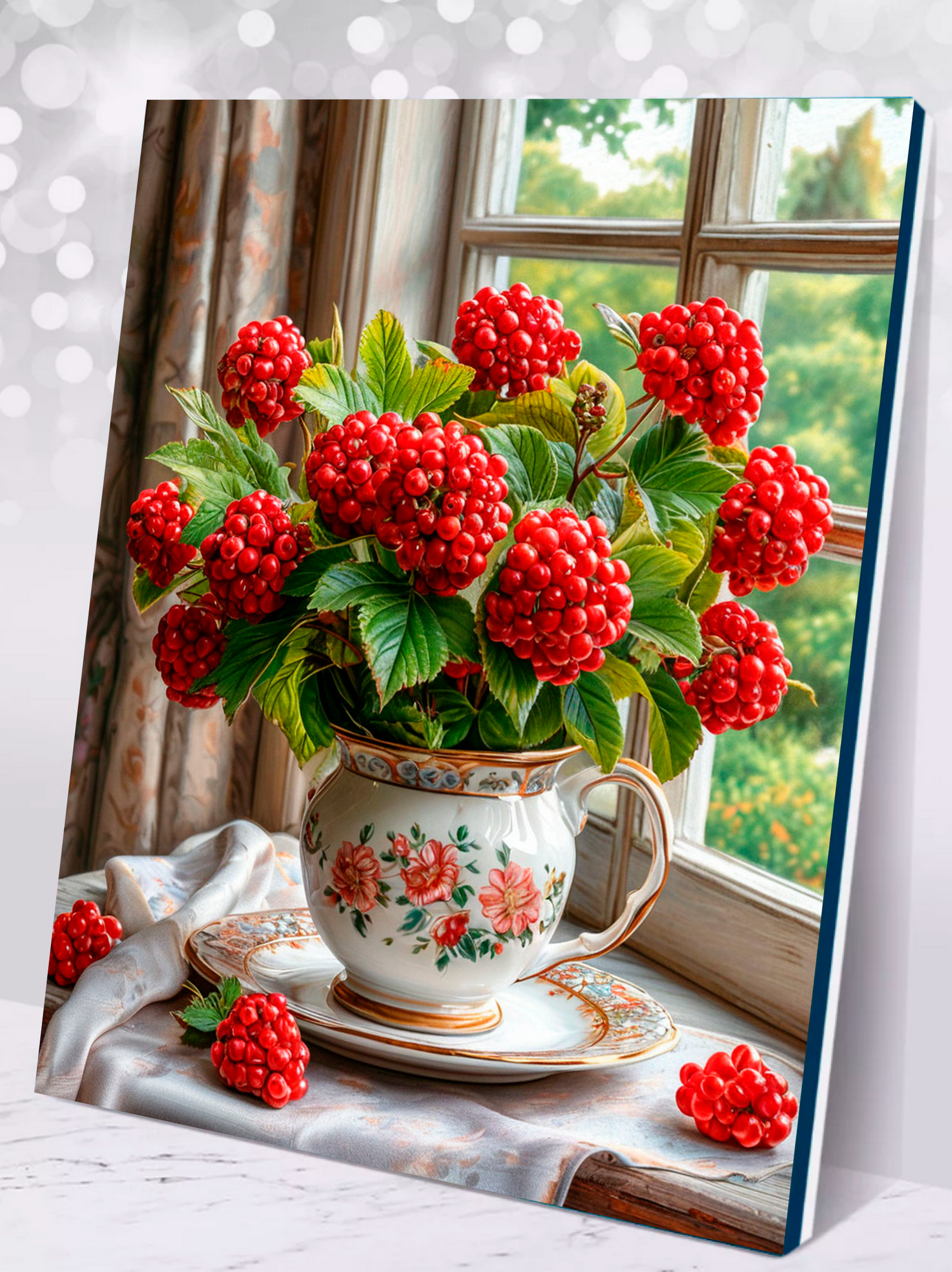 Картина по номерам Натюрморт с калиной 40х50 см, хлопковый холст на подрамнике, акрил, АртТойс