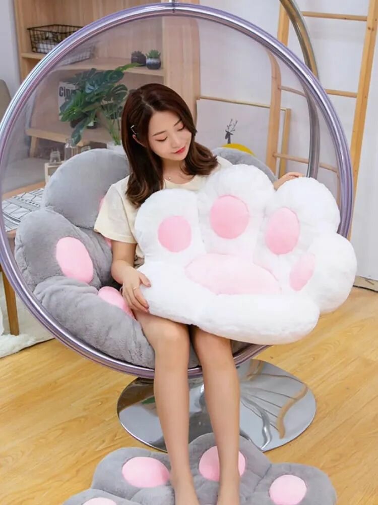 Подушка на стул Лапка / Мягкая Лапка игрушка большая80 х 80см , белый