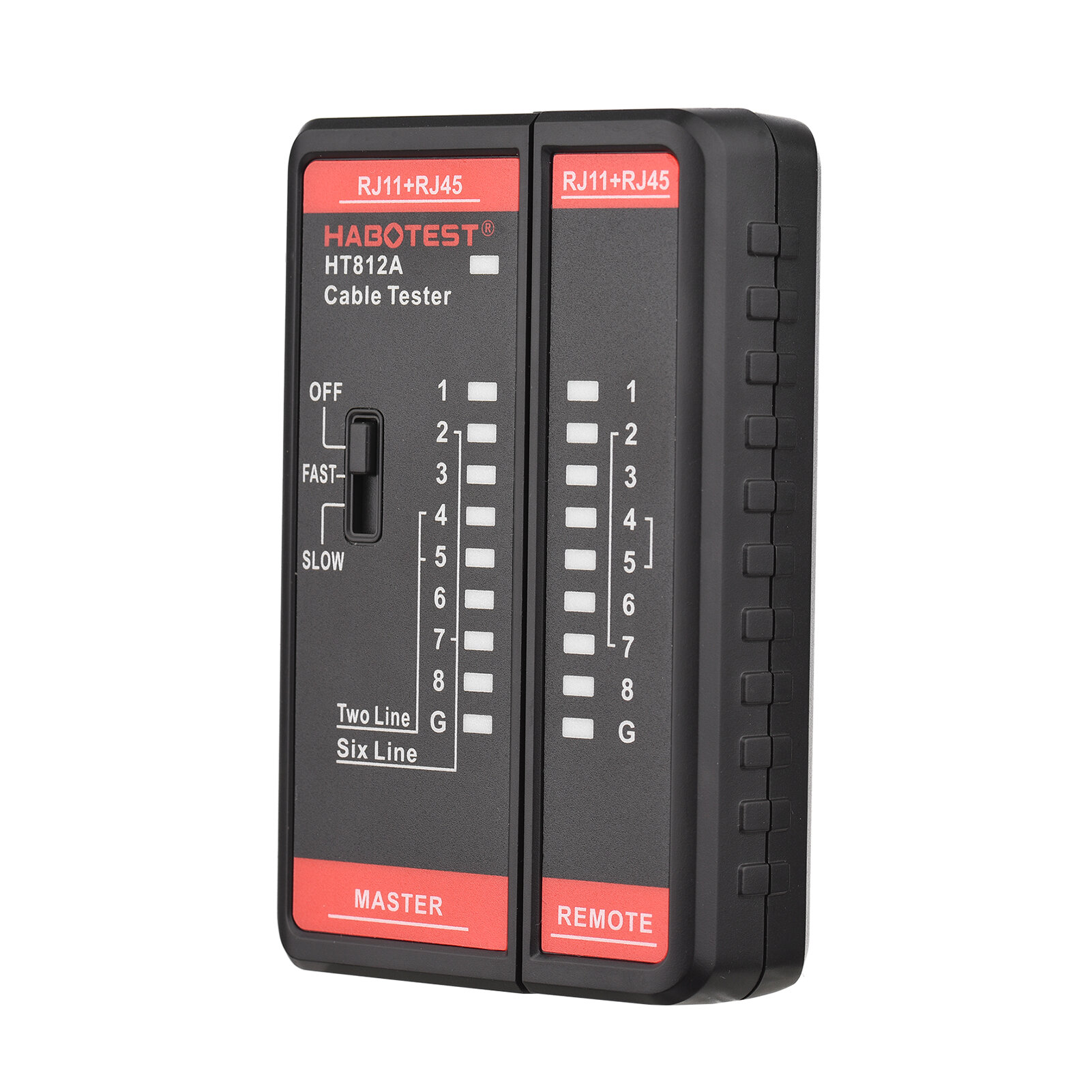 HABOTEST HT812A — тестер сетевых кабелей, детектор и измеритель телефонных линий, многофункциональный прибор для определения разъемов RJ11 и RJ45 (2P/4P/6P/8P) для технического обслуживания.