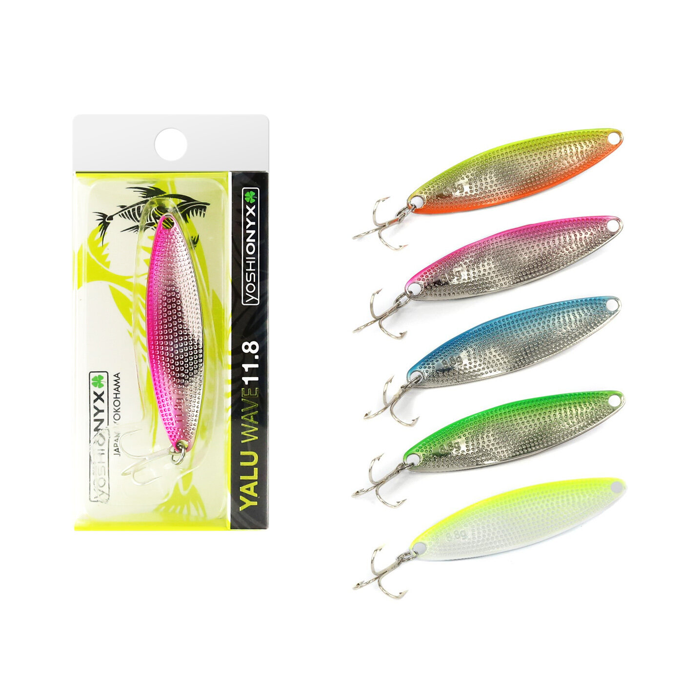 Блесна Yoshi "Onyx" YALU WAVE, 11,8 г, металл, морозостойкая, цвет зеленый
