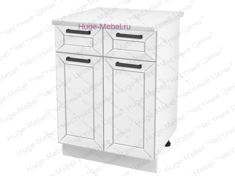 Нижний кухонный шкаф с ящиком 600 Альфа (белый) Huge Mebel. Ширина 600 Высота 840. Модули кухонные нижние