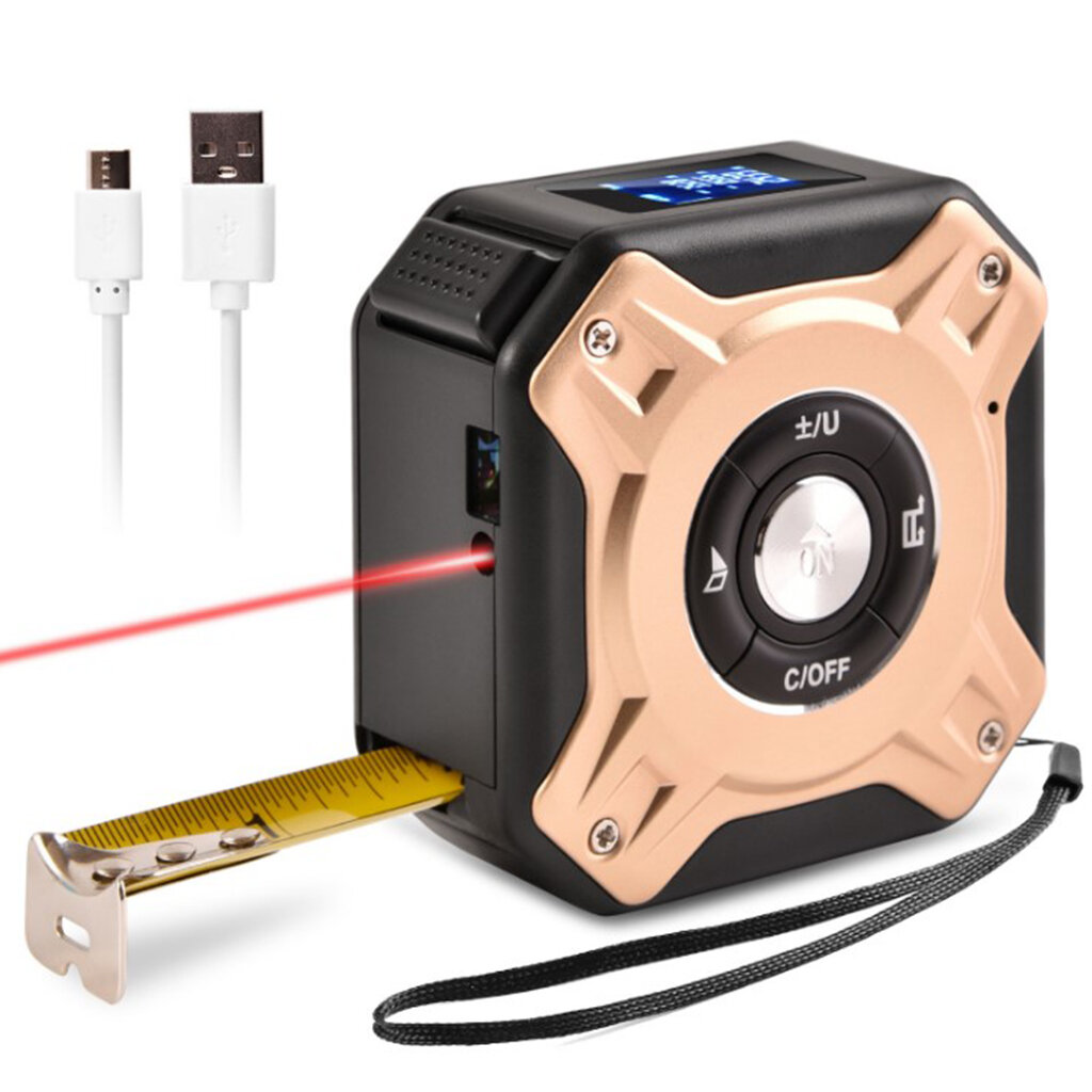 Рулетка L aser 2 в 1 Цифровой Измеритель расстояния La ser, Измеряющий Площадь /Объем /по Пифагору 131 фут /40 м