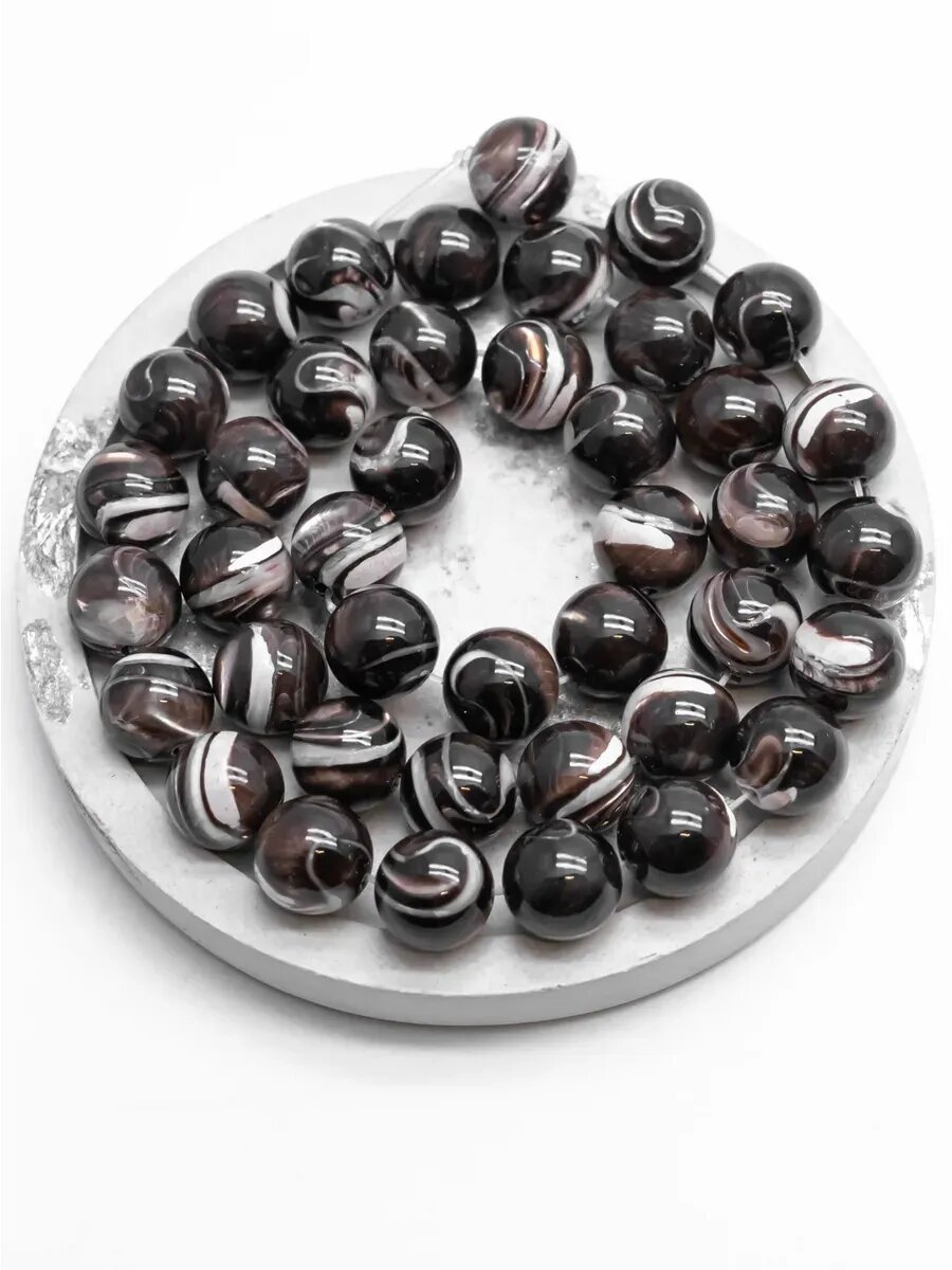 0879 Коричневые бусины для четок и крупных бус 1 нить хит А+
