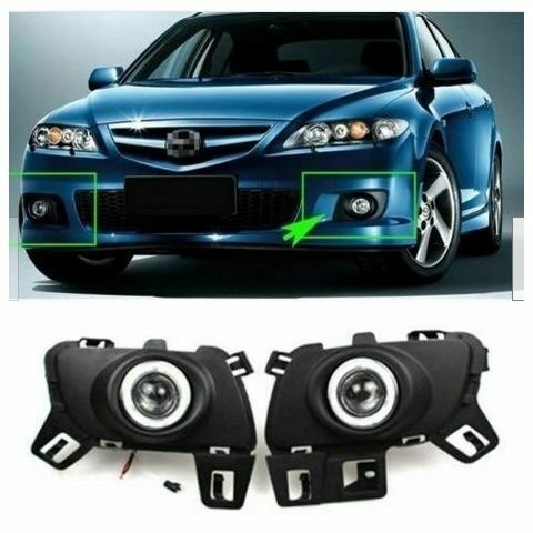0-09 Mazda 6 Дневные ходовые огни с ангельскими глазками, модернизированные передние противотуманные фары