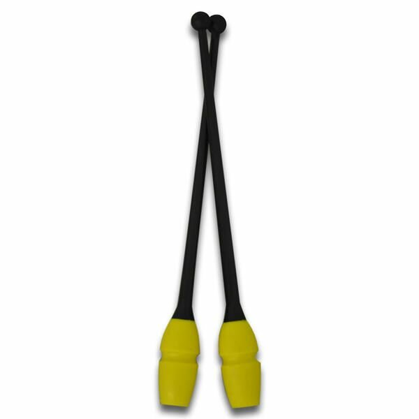 Булавы для художественной гимнастики PASTORELLI Черно-Желтые, р. 45