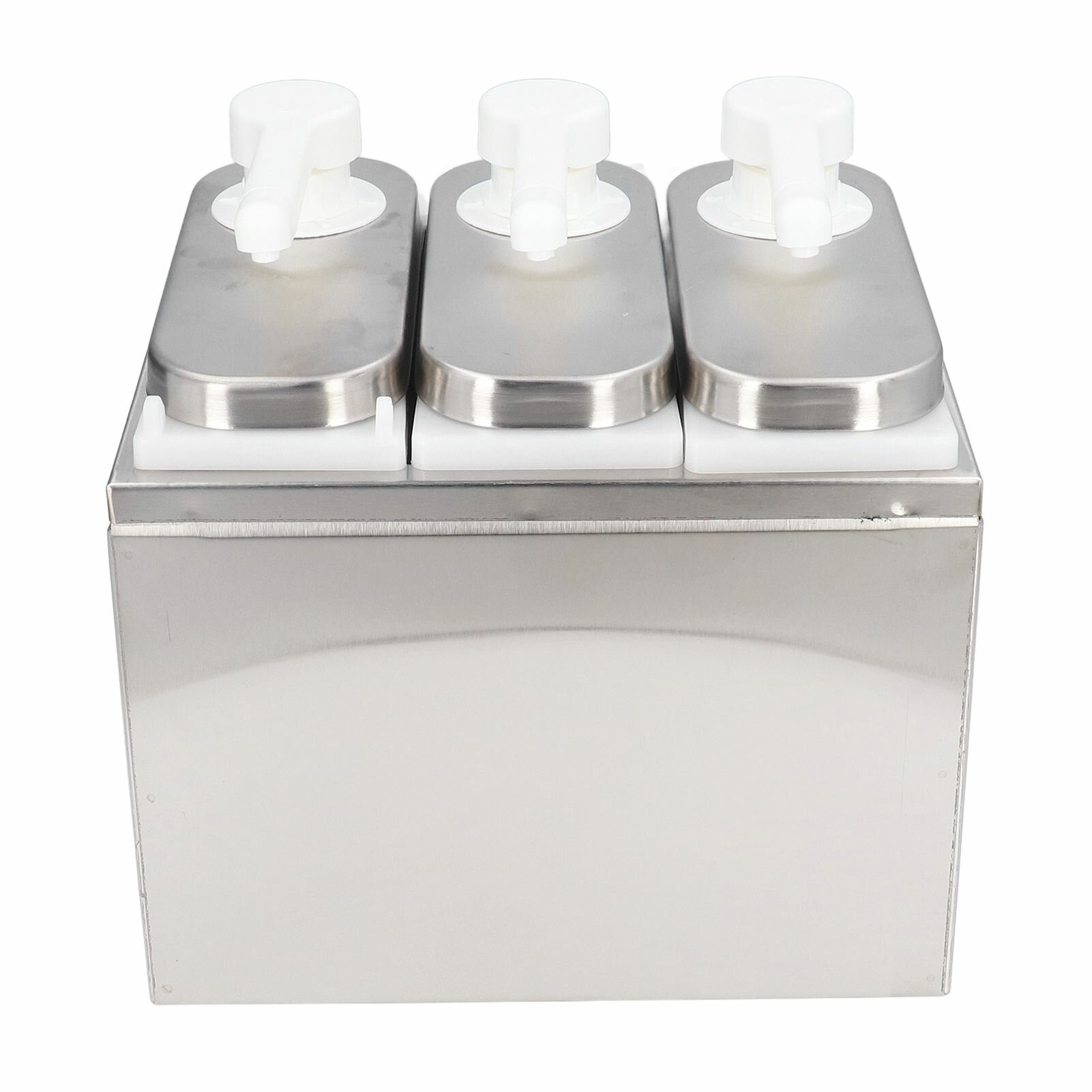 Дозатор для соусов и приправ с тремя насосами и подставкой для кухни или ресторана