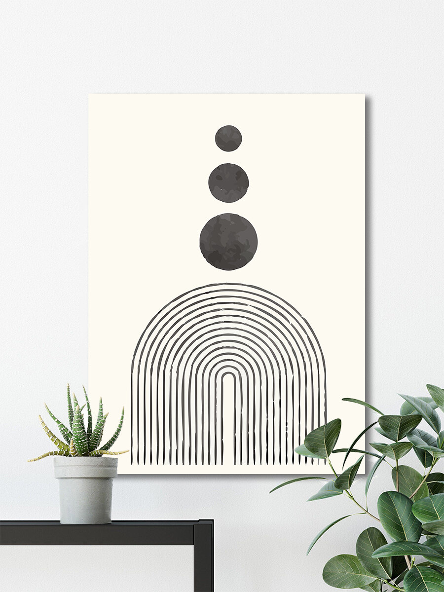 Сканди / Модерн, картина икеа / на стену для интерьера - черно белая, 40х60 см.