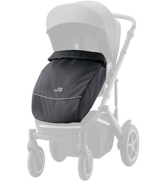 Накидка на ножки Britax Roemer Smile, Midnight Grey — утеплённая, из мягкого полиэстера, защита от холода и ветра, удобная посадка, фиксация на капюшоне, стильный серый цвет