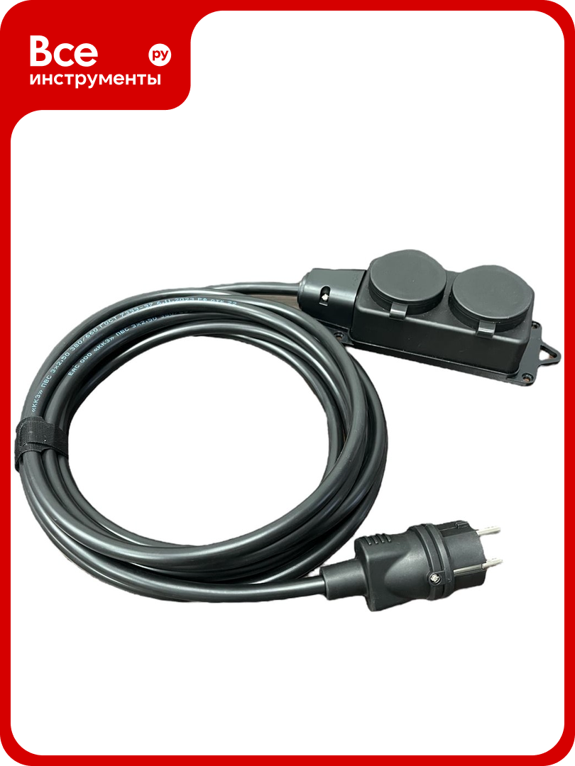 Удлинитель силовой iTOK тип SU, серии iCONNECT с заземлением, КГтп-ХЛ 3x2,5 мм, 2 гнезда, IP44, ГОСТ, 10 м i-CONNECT-SU-KG-325-2-44-10