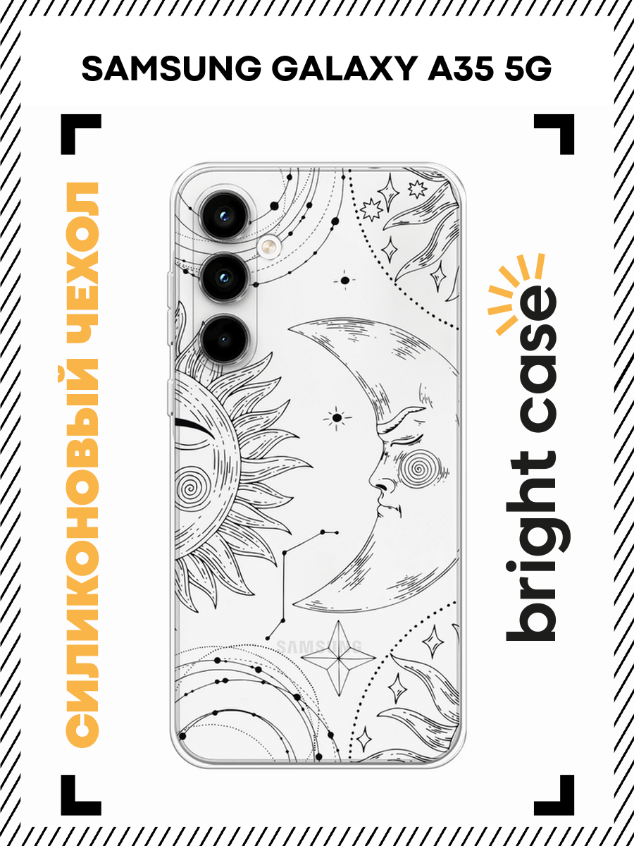 Чехол на Samsung Galaxy A35 5G / Самсунг А35 5G с принтом Астральные лики, прозрачный