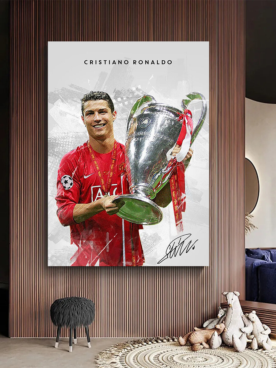 Картина интерьерная на стену - "Футбол, Криштиану Роналду / Cristiano Ronaldo" , 60х80 см.