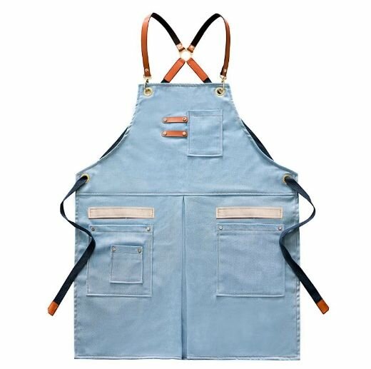 Джинсовый фартук водоотталкивающий для рабочий, бариста, парикмахера, продавца, повара, флориста, кухонный
