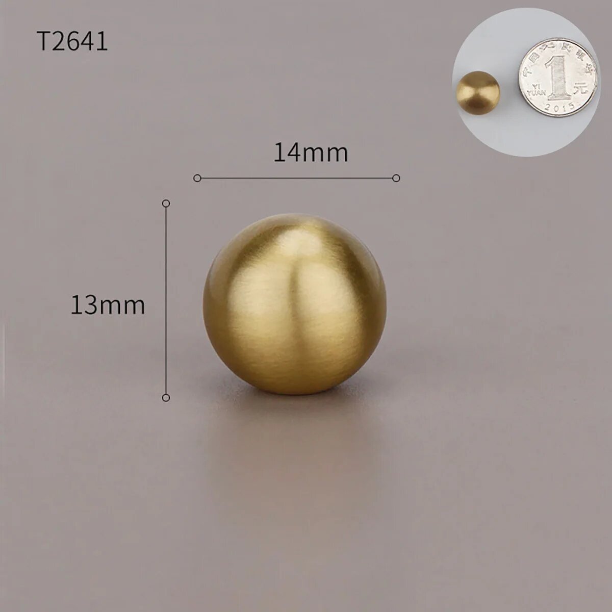 Мебельная ручка латунная матовая T2641-14mm