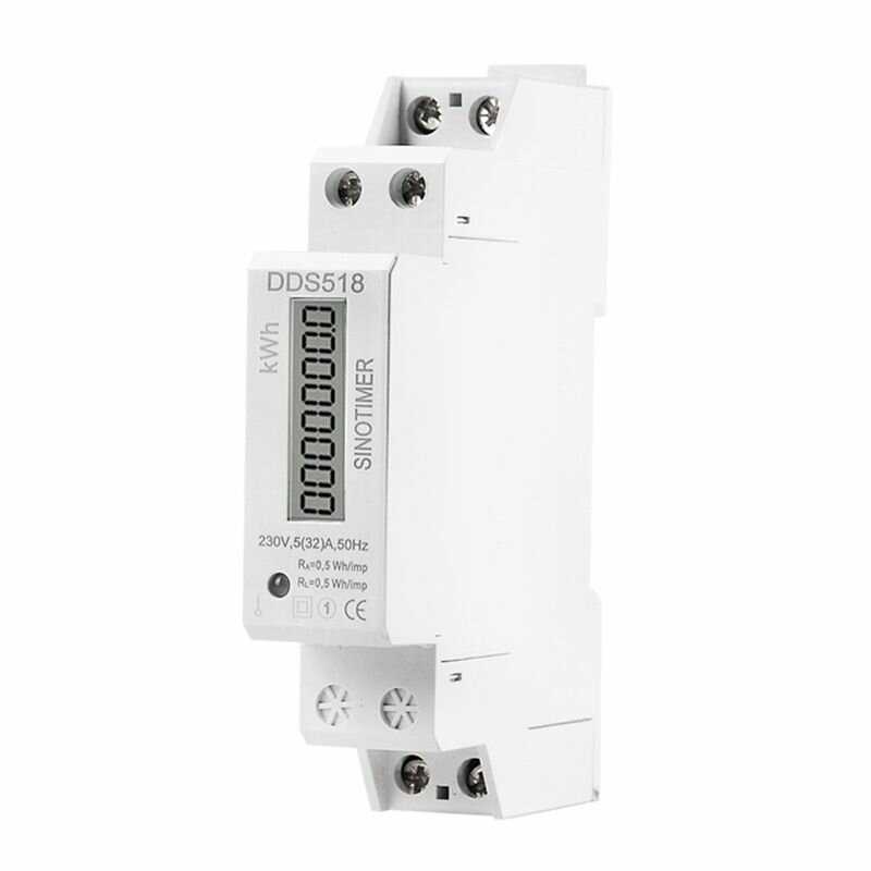 Однофазный измеритель мощности MyPads на DIN-рейке, жк-цифровой дисплей, ваттметр, КВтч